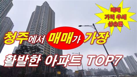 청주시 에서 매매가 가장 활발한 아파트 Top7 매매 가격 추세 및 상승률 청주 아파트 청주 부동산 Youtube