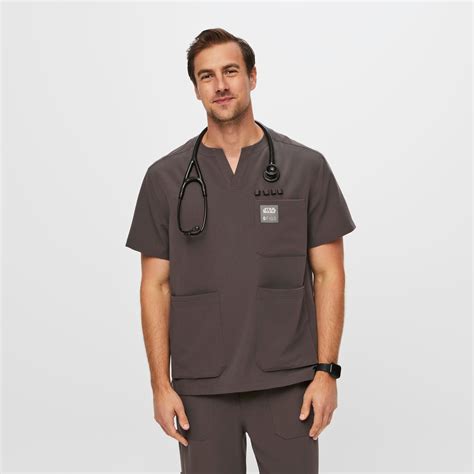 Mens Din Djarin Notch Neck Scrub Top™ · Figs