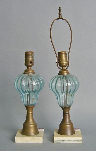 Pair Of Table Lamps With Bulbous Melon Fonts Overa Sold At Auction On