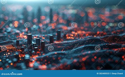 Digital Growth Of Gdp With Statistical Graph Stock Illustration