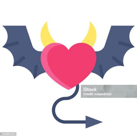 Icône Du Cœur Du Diable Vecteur Damour Et De Cœur Vecteurs Libres De