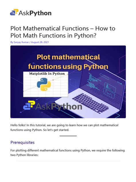 Plot Mathematical Functions | PDF | Python (Programming Language) | Mathematics