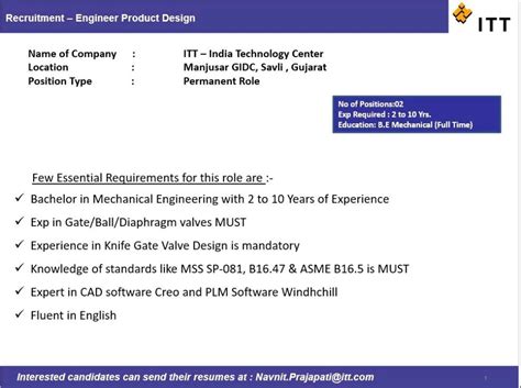 Navnit Prajapati On Linkedin We Are Looking For Design Engineers