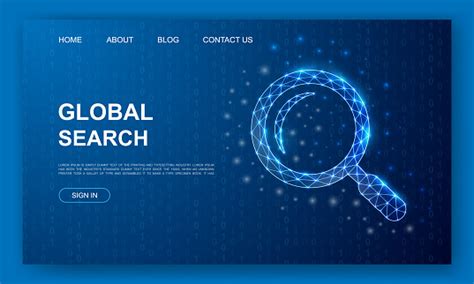 돋보기 3d 다각형 웹 사이트 템플릿 분석 도구 디자인 일러스트 개념 홈페이지 프로모션 배너 디자인을위한 낮은 폴리 확대경 기호