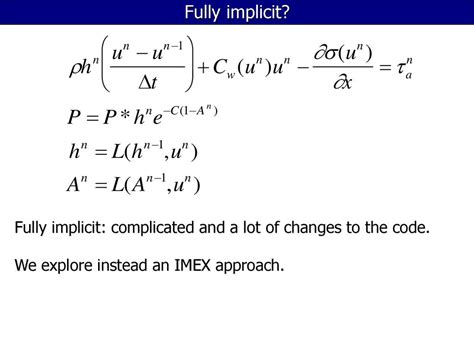 Development Of An Imex Integration Method For Sea Ice Dynamics Ppt