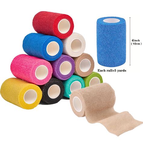 Buy Moonsun 4 Inch X 5 Yards Self Adhesive Bandage Wraps 12 Rolls