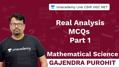 Real Analysis Mcqs 1 Mathematical Sciences Unacademy Live Csir