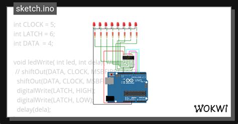 Secuenciador 74hc595 Wokwi Esp32 Stm32 Arduino Simulator