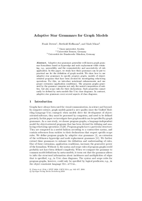 Pdf Adaptive Star Grammars For Graph Models Frank Drewes