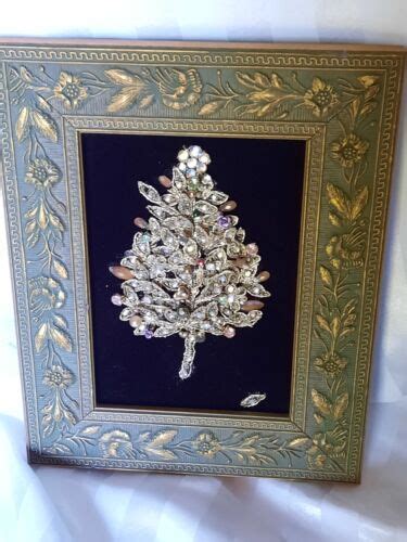 Assembladge Art Gold Glitter Framed Tree Ebay