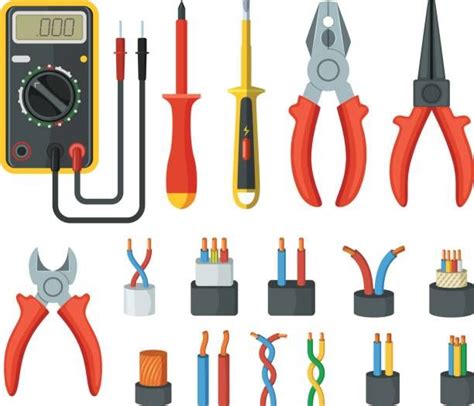 Electrical Cable Wires And Different Electronic Tools Cutter