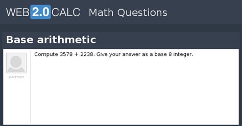 View Question Base Arithmetic
