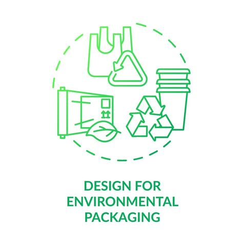 Design For Environmental Packaging Green Gradient Concept Icon