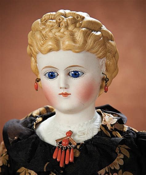 German Bisque Lady With Rare Brown Sculpted Hair And Cobalt Blue Eyes