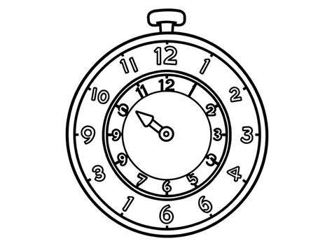 Coloring Page Of A Unique Analog Clock Design Free Printable Coloring Page