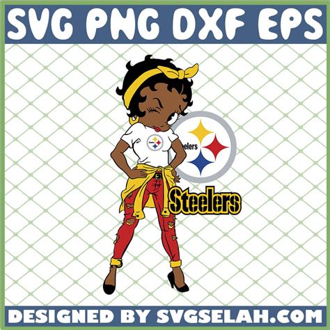 Betty Boop Pittsburgh Steelers Svg Nfl African American Svg Png Dxf