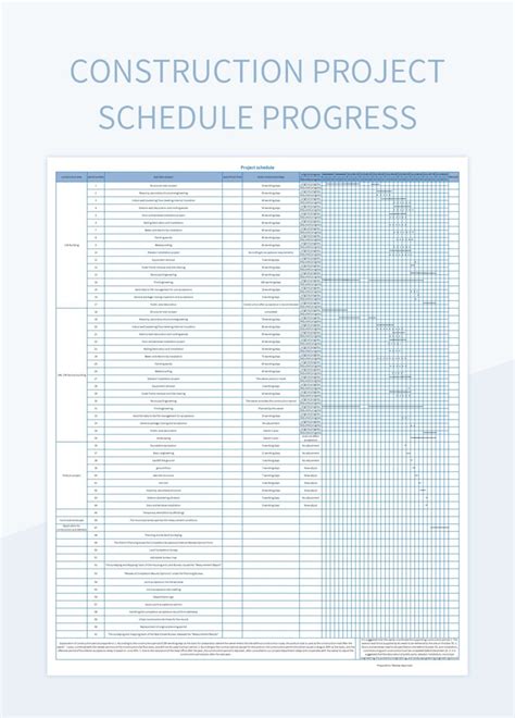 building project construction schedule schedule bar chart excel excel
