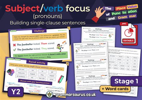 Year 2 The Place Value Of Punctuation And Grammar Subjectverb Focus