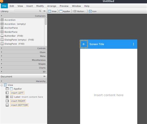 Java How Can I Insert Icons In Appbar With Scenebuilder Javafx Stack Overflow