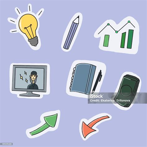 Alur Kerja Stiker Warna Stiker Bisnis Terisolasi Foto Berkualitas