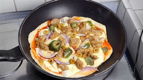 No Oven Chicken Pizza Easier Than You Though Yummy Kitchen