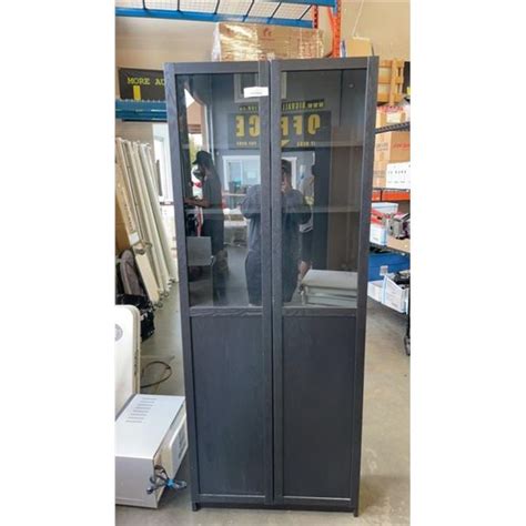 Black Glass Door Cabinet Big Valley Auction