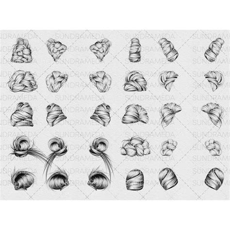 Procreate Bun Hairstyle Stamp Brushes Procreate Hair Inspire Uplift