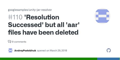 Resolution Successed But All Aar Files Have Been Deleted Issue Googlesamples Unity