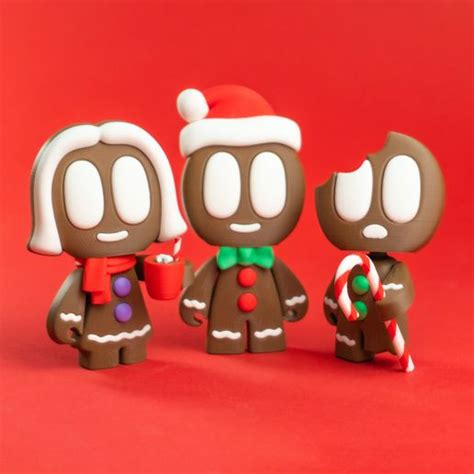 👨 Gingerbread Blobs Mini Modular Articulated Man Woman Art Toy・ 3d File For 3d Printing・cults