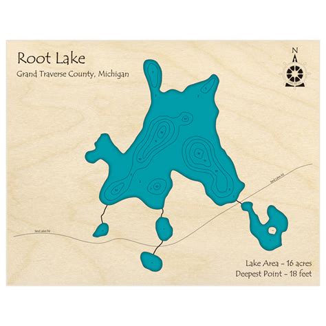 Root Lake 3d Custom Wood Map Lake Art Llc