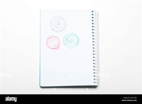Spiral White Notepad With Pen Scribble Isolated On White Background Stock Photo Alamy