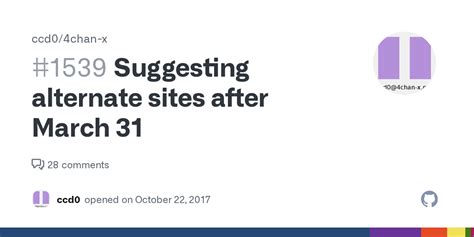 Suggesting Alternate Sites After March 31 Issue 1539 Ccd0 4chan X GitHub