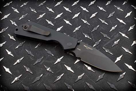 Strider Protech Sng Automatic Knife Solid Black Aluminum 2403