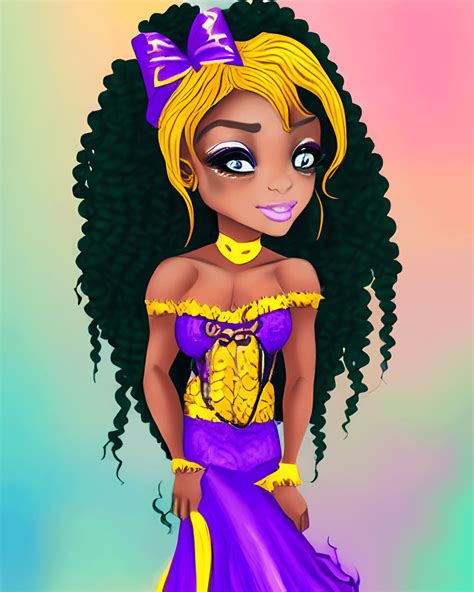Chibi Style African American Woman · Creative Fabrica
