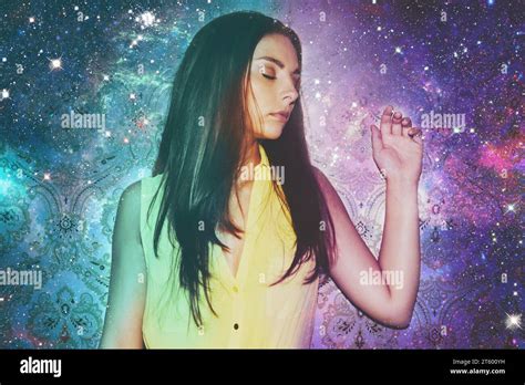 Girl Holding Galaxy Space