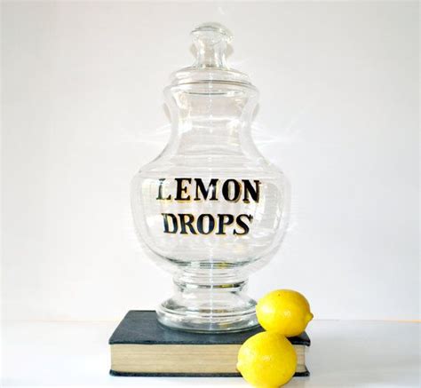 Vintage Glass Canister For Lemon Drops Etsy Lemon Drop Glass