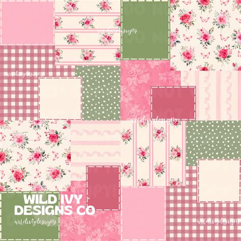 Sage And Pink Coquette Patchwork Wildivydesignsco
