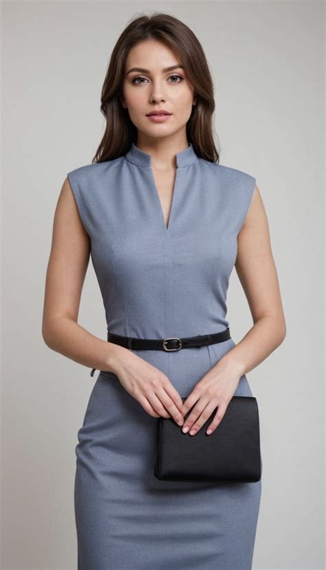 Elegant Grey Fitted Dress For Smart Casual Work Outfits Casual Work
