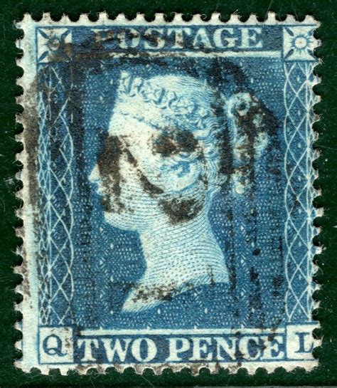 Gb Qv Stamp Sg20a 2d Blue Plate 5 Ql Scarce Sc16 Used Numeral Cat £