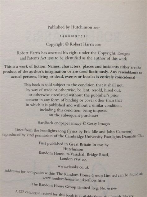 The Ghost By Robert Harris Near Fine Hardcover 2007 1st Edition