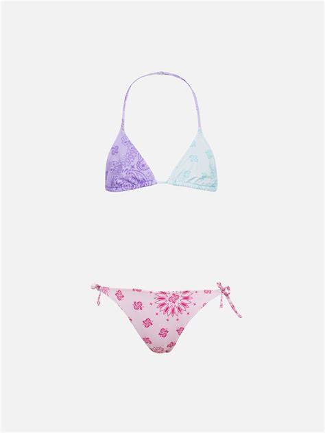 Klassischer Mädchen Triangel Bikini Holly Mit Bandana Print Mc2 Saint Barth