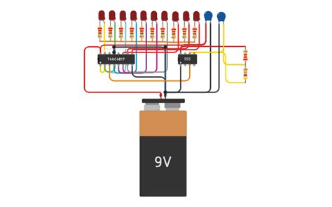 Circuit Design Electronic Lab Chaser 4 Period Tinkercad