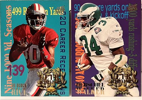 2 1995 Fleer Ultra Ultra Achievement Inserts Jerry Rice And Herschel
