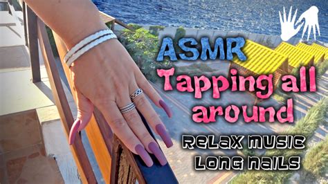 Asmr Tappingscratching Around Outside 🐠 🐚 Burgundy Matte Manicure