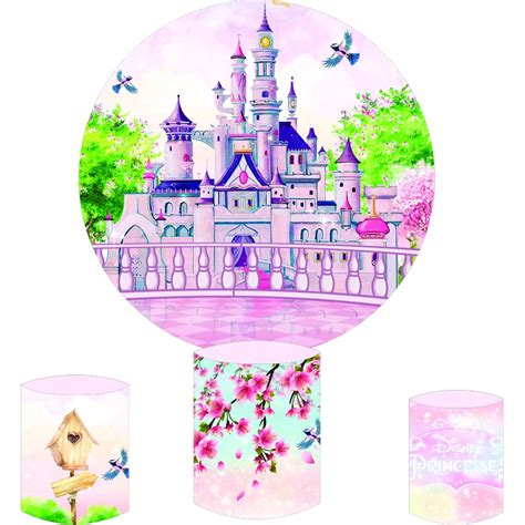 Painel Redondo Sublimado Castelo 1 50 M Capas De Cilindros Shopee