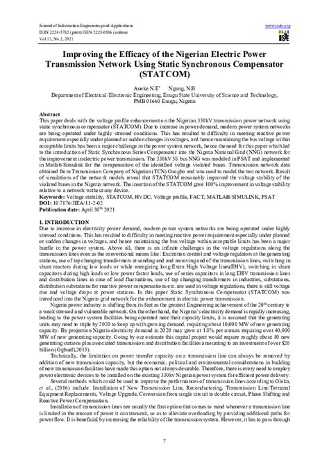 pdf improving the efficacy of the nigerian electric power