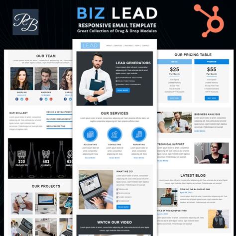 Business Lead Hubspot Email Newsletter Template Pennyblack Templates