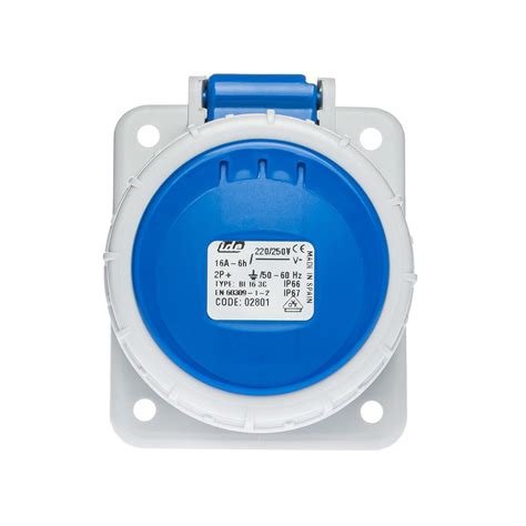 IDE 2801 PRISE femelle à encastrer Mundial 2P T IK08 IP67 Polyamide 6