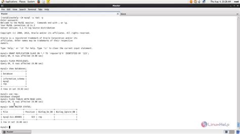 how to configure mysql database replication with master and slave on