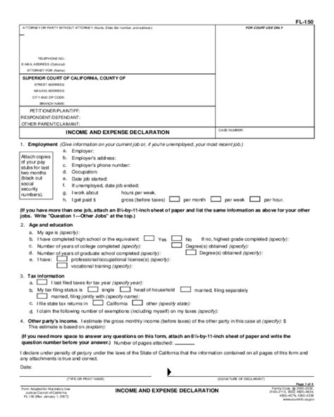 2025 Financial Declaration Form Fillable Printable PDF Forms